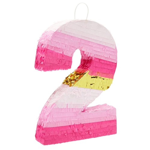 Number 2 Pinata, Pink and Gold for Girls 2nd Birthday Party Decorations ...