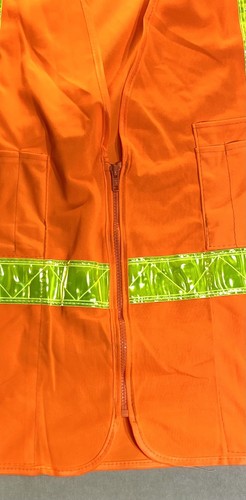 Reflective Orange Safety Vest ANSI Class 2 Level 2, Zipper ERB Men's ...