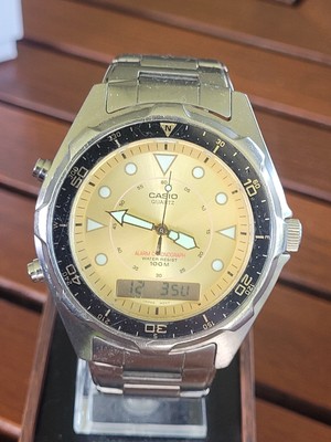 Casio AMW320 Arnie Ana-Digi Vintage RARE Champagne Dial | eBay
