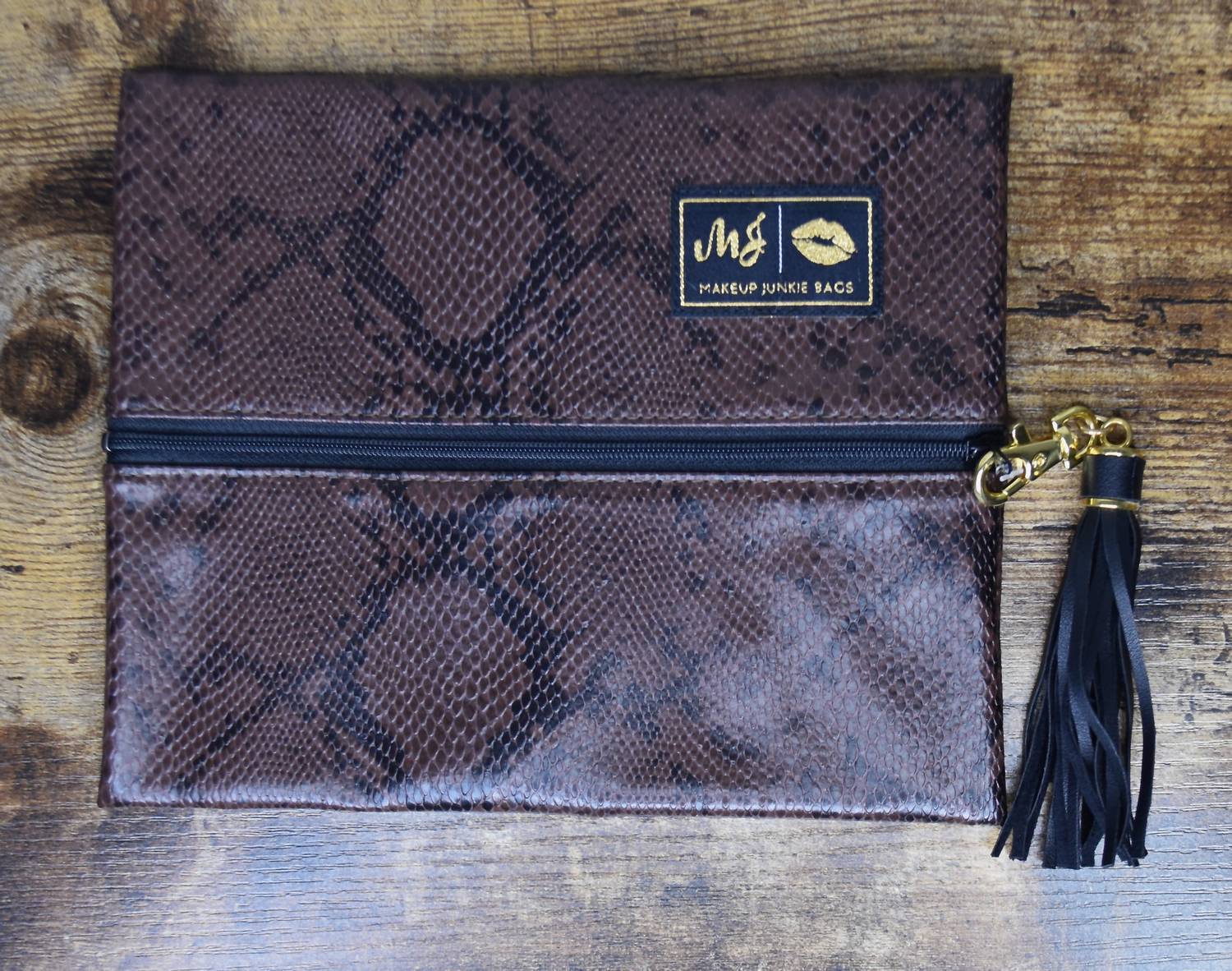 Makeup Junkie python gold label bag in Brown - size S | eBay