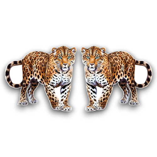 2x Small Beautiful Leopard Watercolour Wild Animal Vinyl Sticker Decals ...