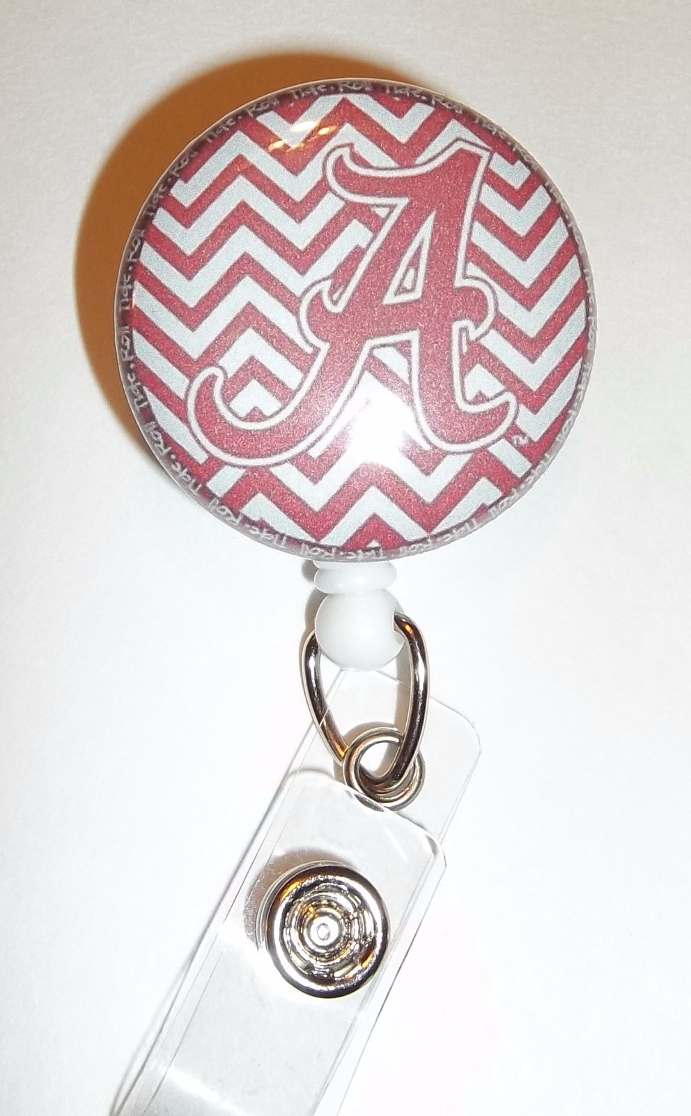 Alabama Bama Univ Roll Tide Retractable ID Name Badge Holder Reel clip ...