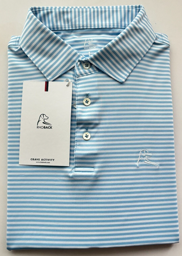 "NEW" RHOBACK The Birdie Pure Blue Golf Performance Mens Polo sz Large ...