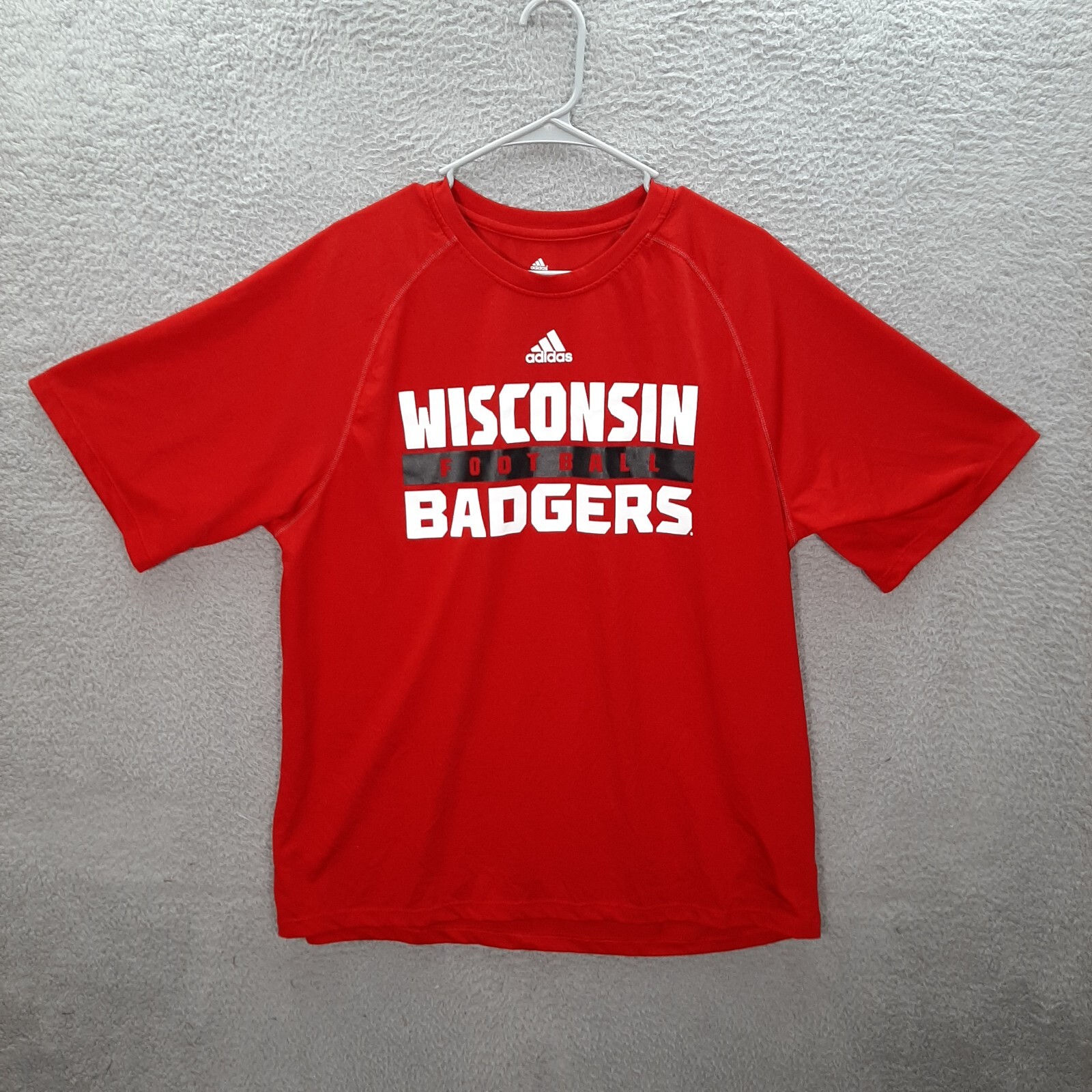 Wisconsin Badgers Shirt Adult Large Red Adidas NCAA College Football ...