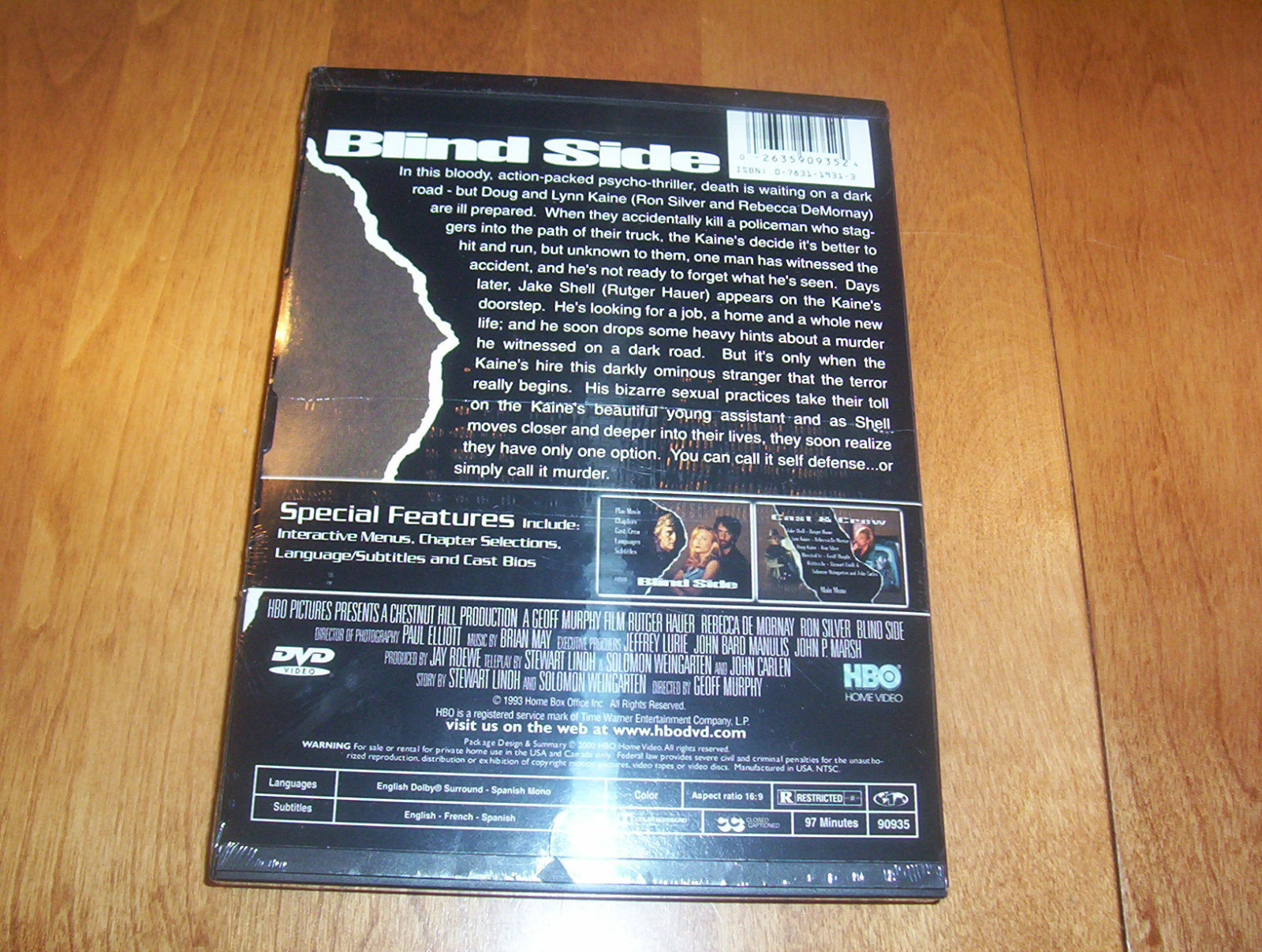 BLIND SIDE RARE HBO PSYCHO THRILLER REBECCA DE MORNAY Rutger Hauer DVD ...
