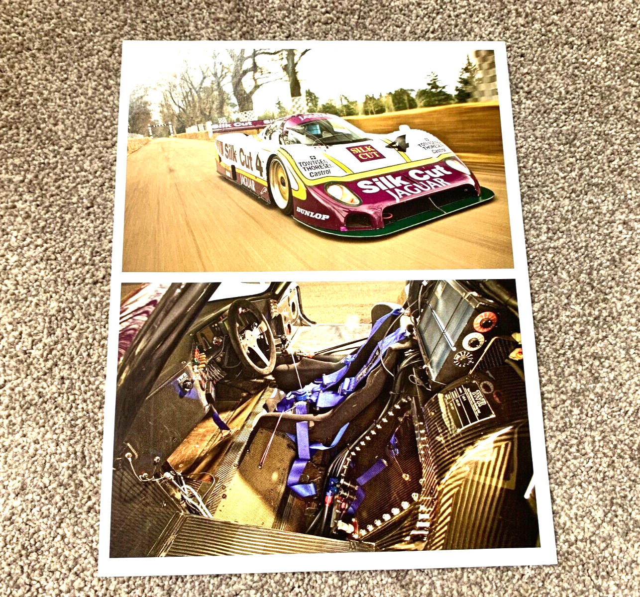 SILK CUT JAGUAR XJR-8 - FRAMEABLE WALL ART ORIGINAL CAR PRESS ROAD TEST ...