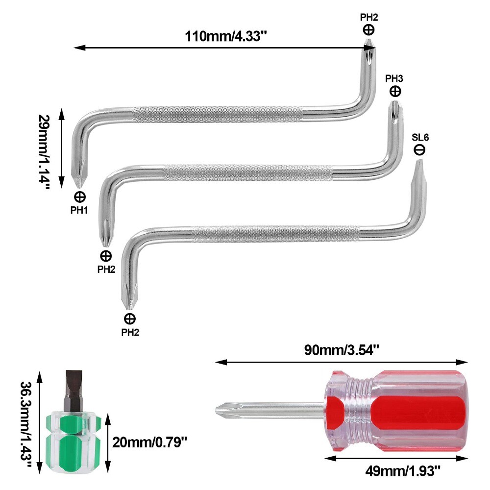 Silver 90 Degree Z-Type Screwdriver Double Head Offset Screwdriver ...