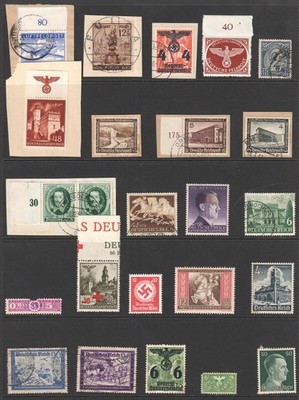 Stamp Germany Collection Revenue Poland WWII Hitler Feldpost DAF Mixed ...