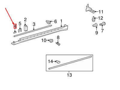 LEXUS GS S190 Rocker Molding Protector 7586530030 NEW GENUINE | eBay ...