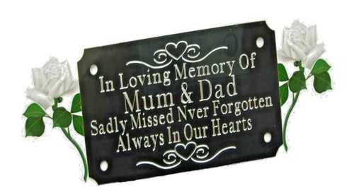 MEMORIAL BENCH PLAQUE PERSONALISED ENGRAVED GRAVE MARKER SIGN 4"x2" ANY ...