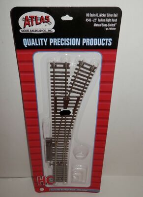 Atlas HO Scale Code 83 22" Radius Right Hand Manual Snap-Switch #545 ...