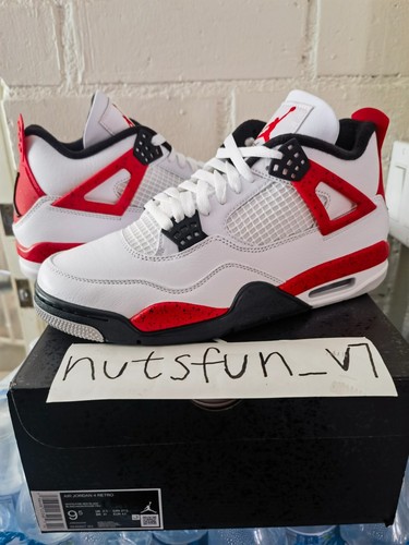 NIKE Air Jordan 4 Retro Red Cement DH6927-161 SIZE 8-13 & GS 4Y-7Y ...