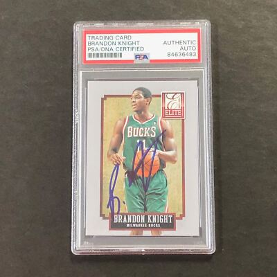 2013-14 Panini Elite #102 Brandon Knight Signed Card AUTO PSA Slabbed ...