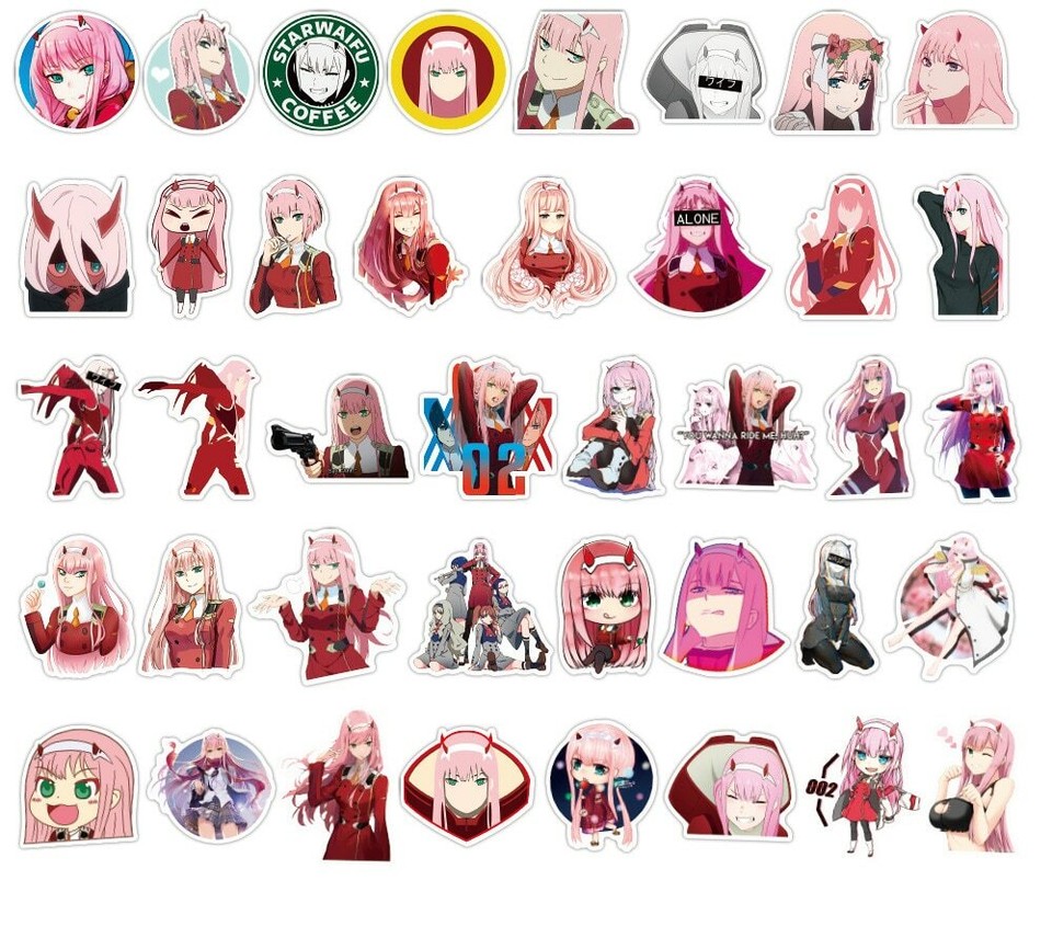 Zero Two Ultimate Waifu Sticker Pack DARLING In The FRANXX Anime Manga ...