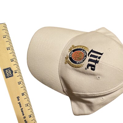 Mens Miller Light Baseball Cap White Adjustable Strap One Size Acme ...