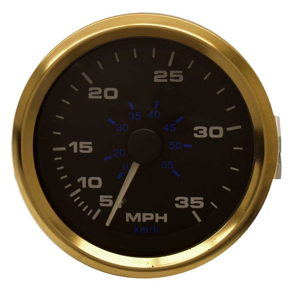 Teleflex - 35 MPH Speedometer Black Face Gold Bezel 63667 for sale ...