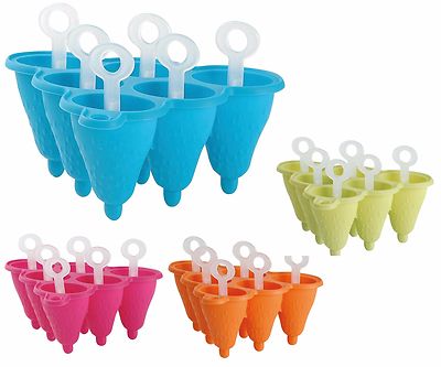Ice lolly mould. Make 6 ice pops container with Silicone Ice lolly ...