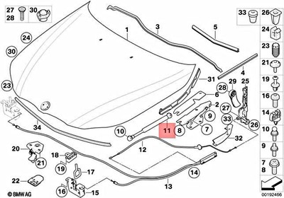 Genuine BMW E60 E61 520d 520i 523i Gas Pressurized Spring Hood ...