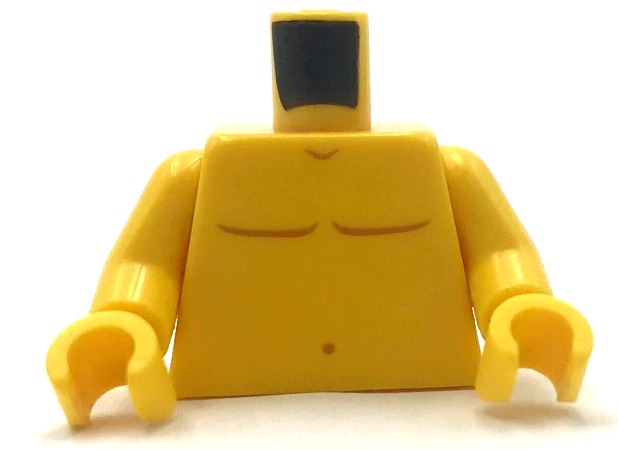 Lego New Yellow Minifig Torso Bare Chest Body Lines and Navel Duckling ...