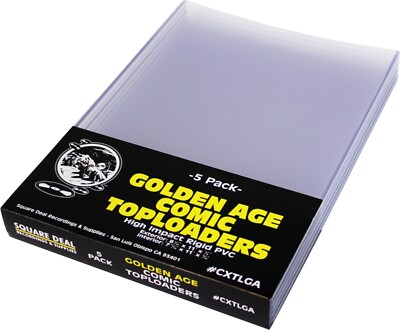 (5) CXTLGA Golden Age Comic Book Topload Holder Top Loader PVC Holder ...