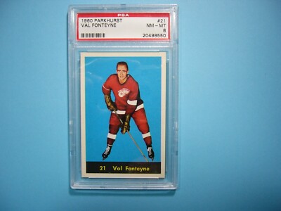 1960 1960/61 PARKHURST NHL HOCKEY CARD #21 VAL FONTEYNE PSA 8 NM/MINT ...