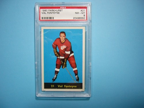 1960 1960/61 PARKHURST NHL HOCKEY CARD #21 VAL FONTEYNE PSA 8 NM/MINT ...