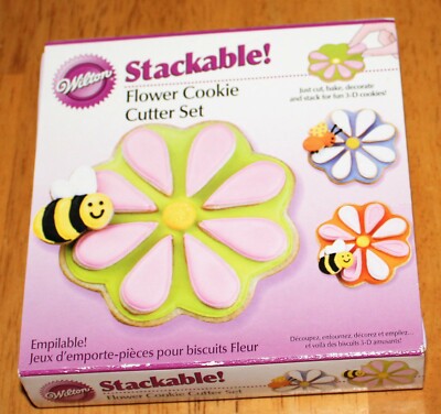 Wilton STACKABLE! FLOWER COOKIE CUTTER SET #2308-1288 New in Package ...