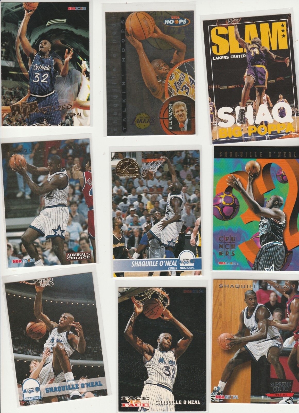 SHAQUILLE O'NEAL 90'S RAINBOW LOT HOOPS (17) DIFFERENT W/ 7 INSERTS ...