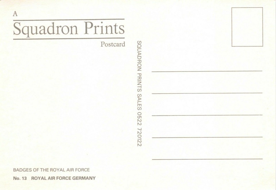 Postcard RAF Royal Air Force GERMANY Keepers of the Peace Crest Badge ...