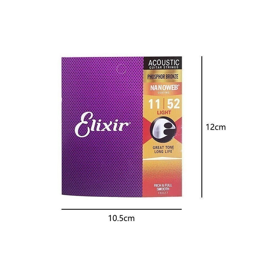 Elixir Acoustic Guitar strings Phosphor Bronze LIGHT 12`53 16002 16027/ ...