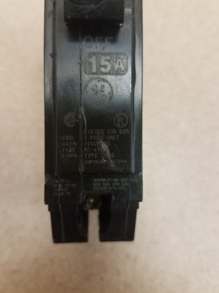 GENERAL ELECTRIC, THQB, 1P, 15A, THQB1115, BOLT IN CIRCUIT BREAKER, | eBay