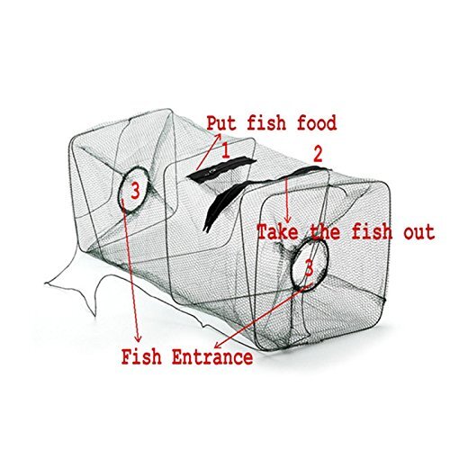 Fish Minnow Trap and Foldable Fishing Net 2 Pack | eBay