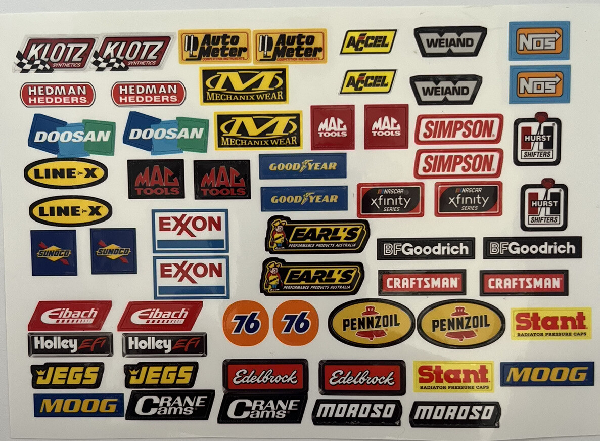 1/10 Scale R/C Racing Vinyl Decal/Sticker Sheet W/ Sponsor Stickers ...