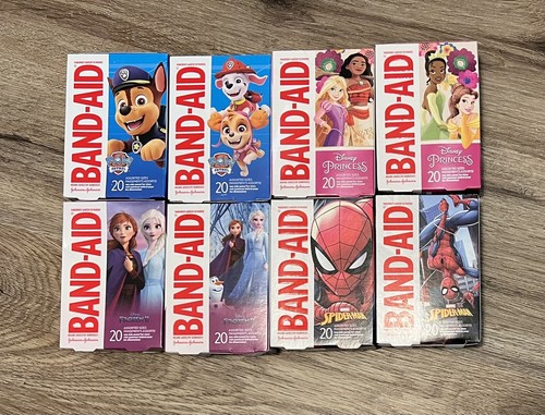 Band-Aid Bandages Disney Princess Frozen Spiderman Paw Patrol 20 ea x 8 ...
