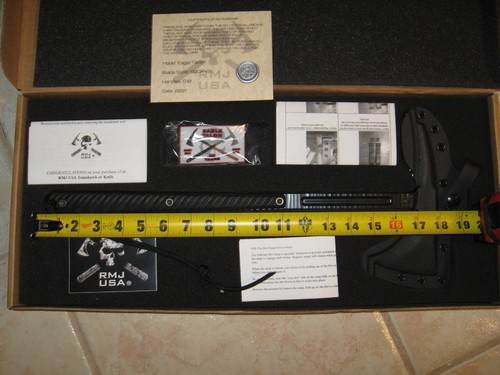 HUGE 19" AUTHENTIC BRAND NEW RMJ USA AX AXE 80CrV2 EAGLE TALON BLACK ...