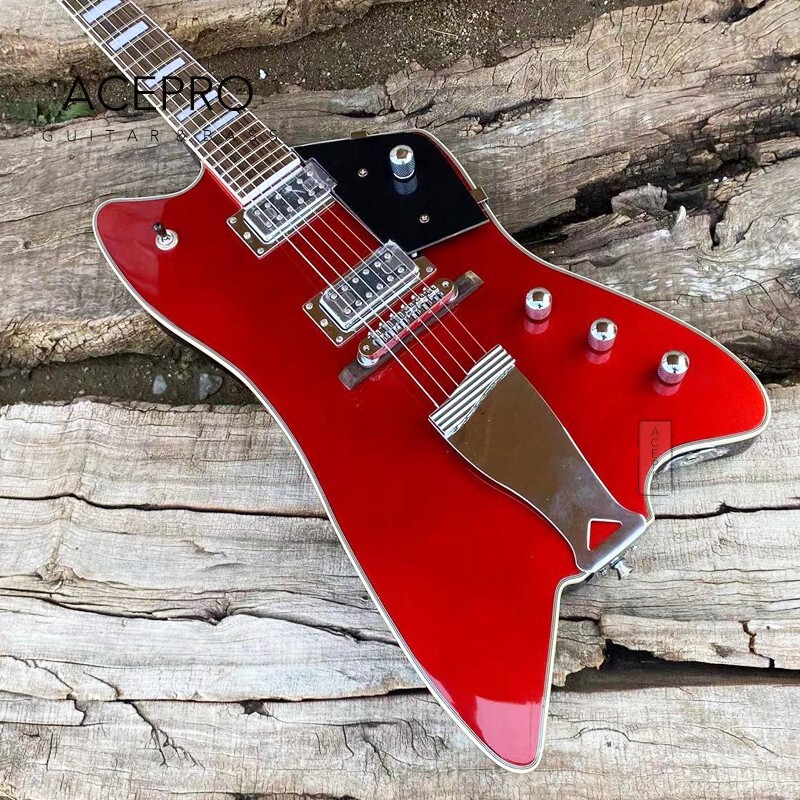 Custom BillyBo Jupiter Metallic Red Color Electric Guitar Chrome ...