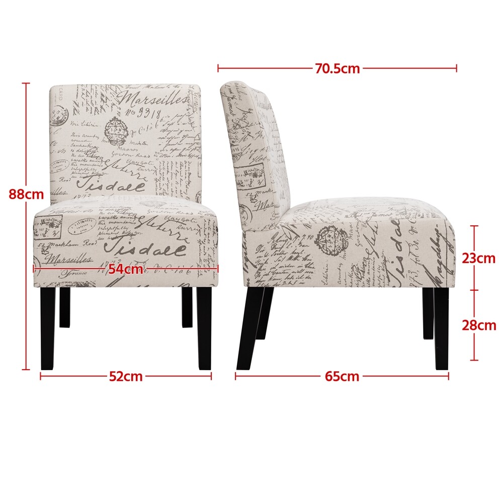 Dining Chair Contemporary Tub Chair Letter Print Wooden Legs Soft ...