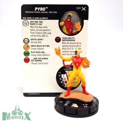 Heroclix X-Men: X of Swords set Pyro #039 Rare figure w/card! | eBay