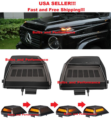 SMOKED SEQUENTIAL LED TURN SIGNAL LIGHTS for 2018-23 MERCEDES G-CLASS ...