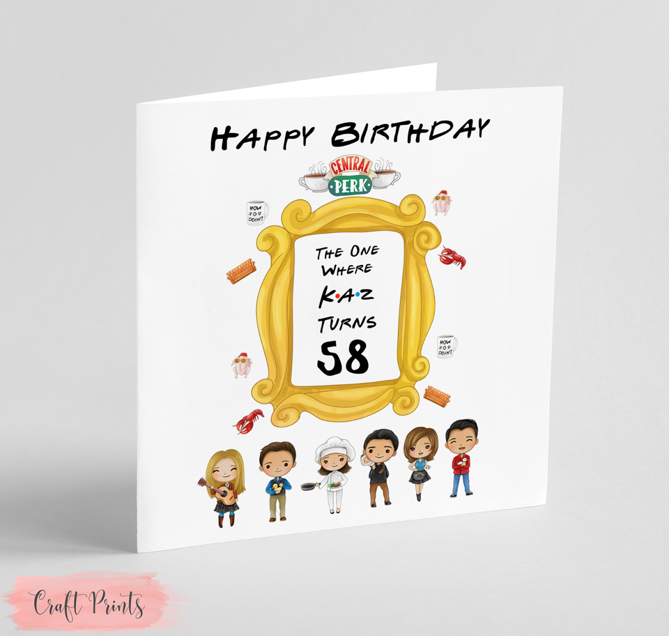 Personalised Friends TV Show Birthday Card - The One Where - Any Name ...