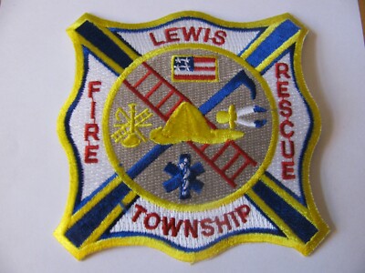 INDIANA IN - Lewis Township EMT Fire Rescue Dept Patch Iron On 4" Rare ...