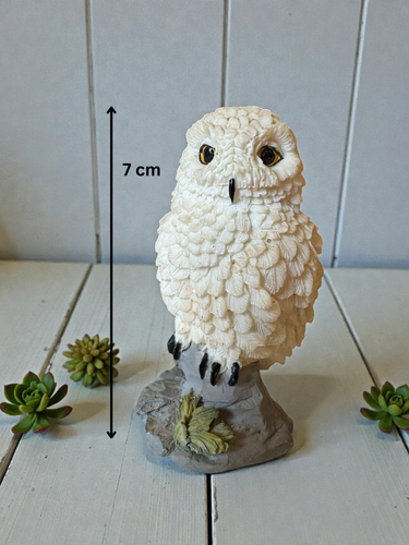 Cute Small Owl Resin Figurine - Detailed Craft Hand Painted ...