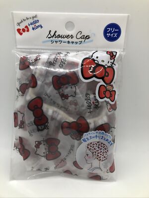 New Daiso Sanrio HELLO KITTY SHOWER CAP New Sealed Bath Hair Cap Rare ...