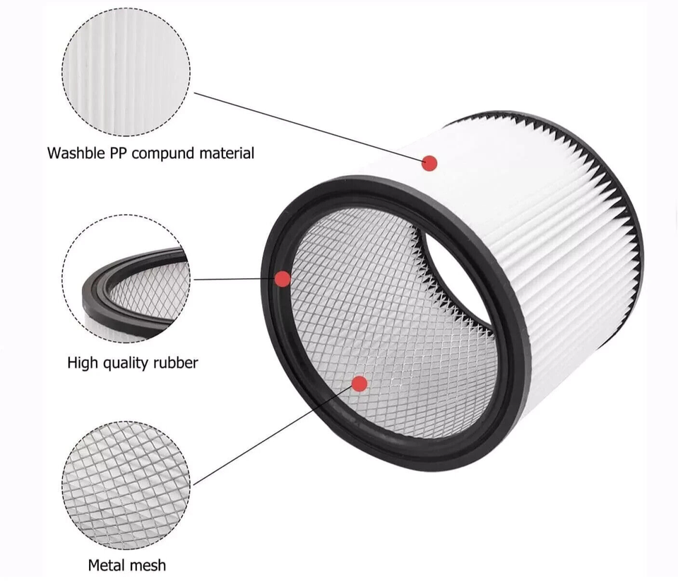 Wet/Dry Cartridge Filter Kit for Shop-Vac SS14-350A SS14-550A SS14-600C ...