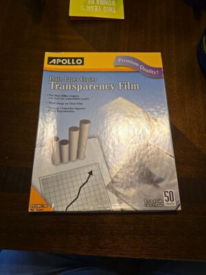 Apollo 8.5 x 11, 100 sheets Transparency Film PP100C 44 left in box | eBay
