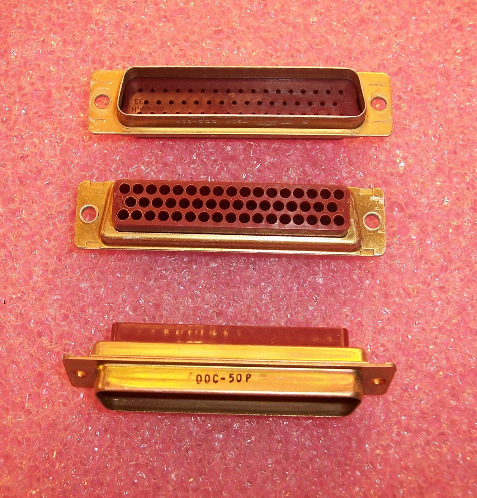 QTY (3) DDC-50P ITT 50 POSITION DSUB RECEPTACLE HOUSING DDC50P DB-50 ...