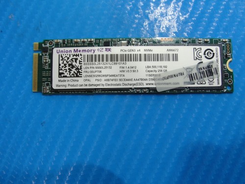 Lenovo ThinkPad E580 Union Memory 256GB NVMe M.2 SSD Solid State Drive ...