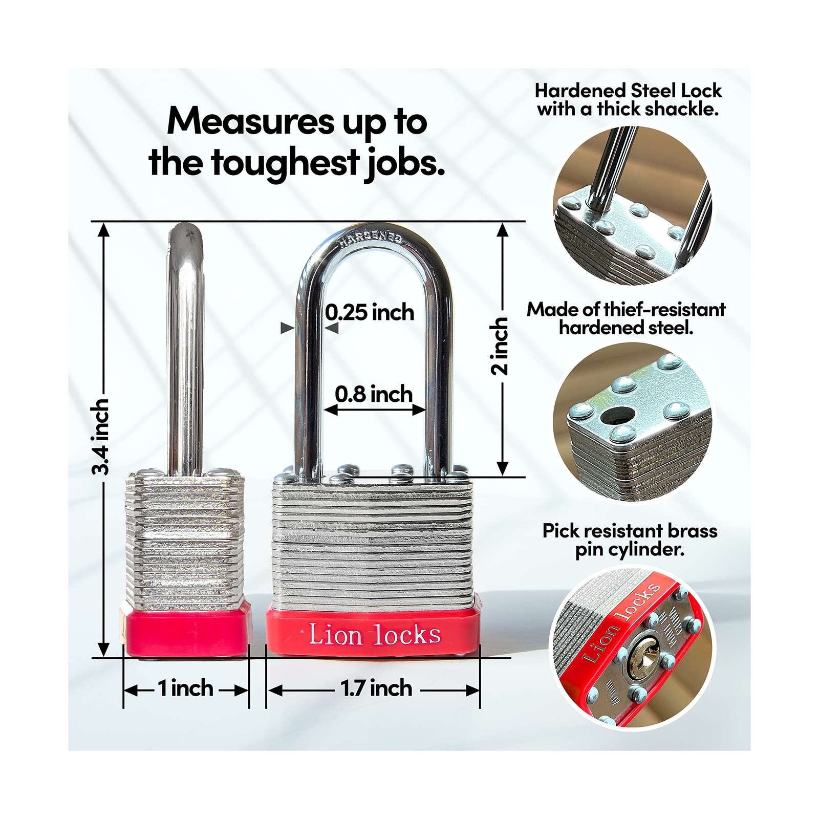 48-pack Lion Locks Laminated Padlock and Alike Keys With Hardened Steel ...