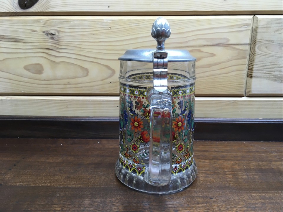 "Young Lovers" West Germany Rein Zinn Pewter Lid Hand Painted Glass ...