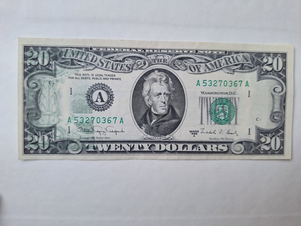 1988 series A 20 US dollar bill overprint / misprint - RARE error | eBay